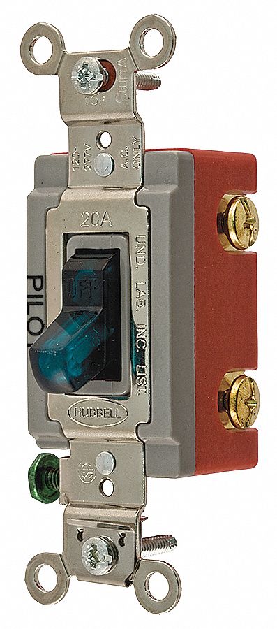 Pilot Lit Wall Swtch,1-Pole,120/277V,Grn - Grainger