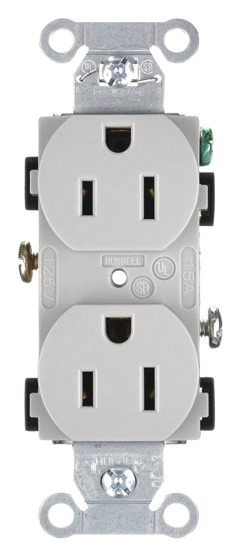 Duplex, 5-15R, Receptacle - 5Z836|CR15GRY - Grainger