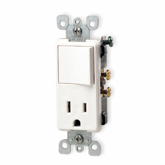 Combination Device, Switch/Receptacle Wiring Combination, Rocker, 5-15R ...