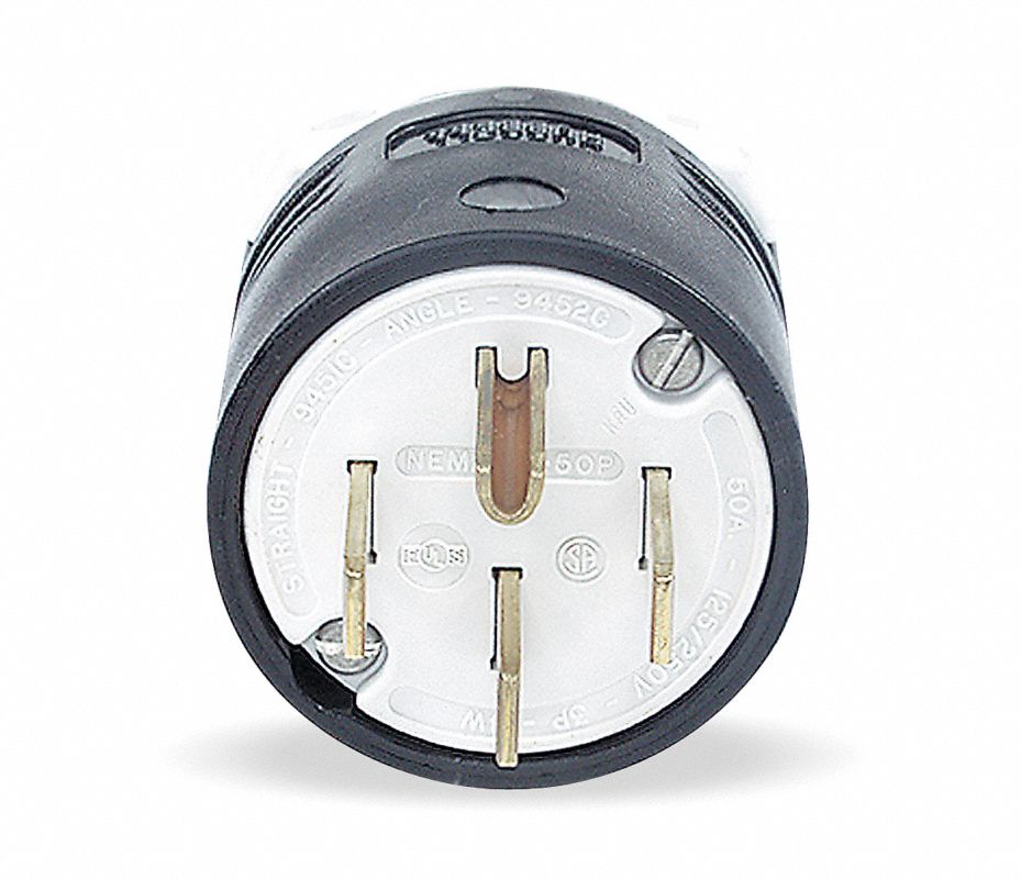 HUBBELL WIRING DEVICE-KELLEMS Enchufe de Hoja Recta, Recto, 50A, Puesta ...