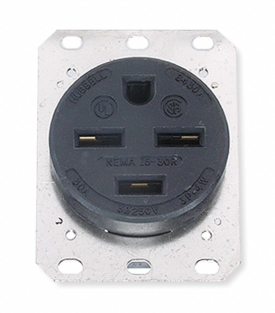 HUBBELL WIRING DEVICE-KELLEMS Receptáculo Montado al Ras,30 Amperes ...