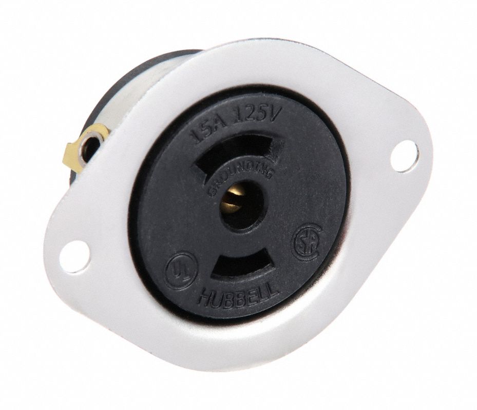 HUBBELL Receptáculo con Brida,Acero Inoxidable, 15 Amperes, 125VCA ...