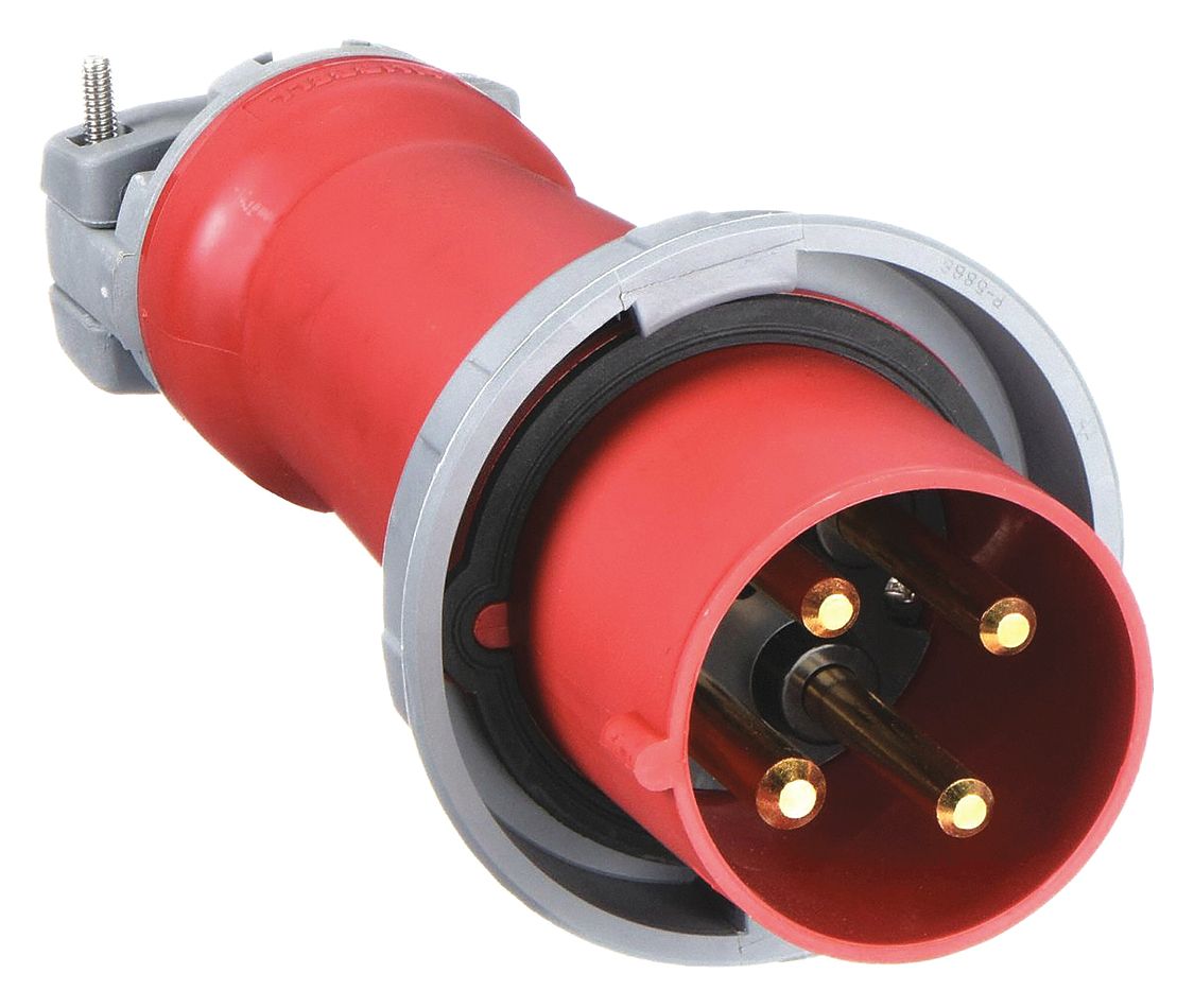 100 A, 480V AC, IEC Pin and Sleeve Plug - 5Z926|HBL4100P7W - Grainger