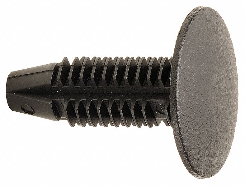Metric, Ribbed, Push-In Rivet,Black,Dome,22mm L,PK15 - 5ZDW5|5ZDW5 ...