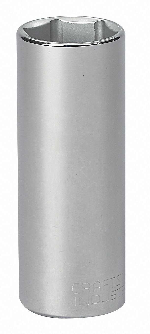 Socket, 1/2 in Drive Size, Alloy Steel, Chrome Finish - Grainger