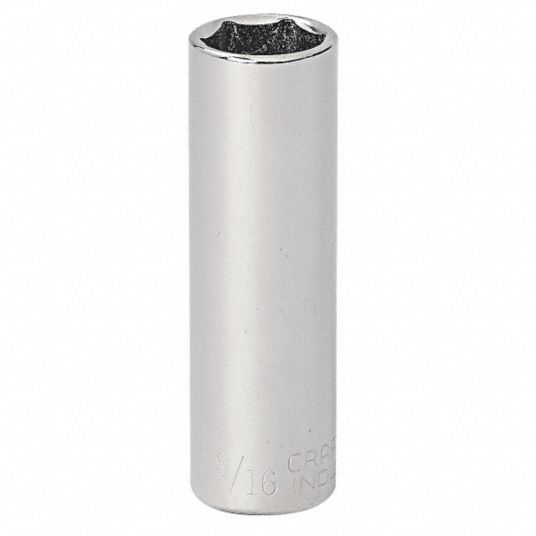 Socket, 3/8 in Drive Size, Alloy Steel, Chrome Finish - Grainger