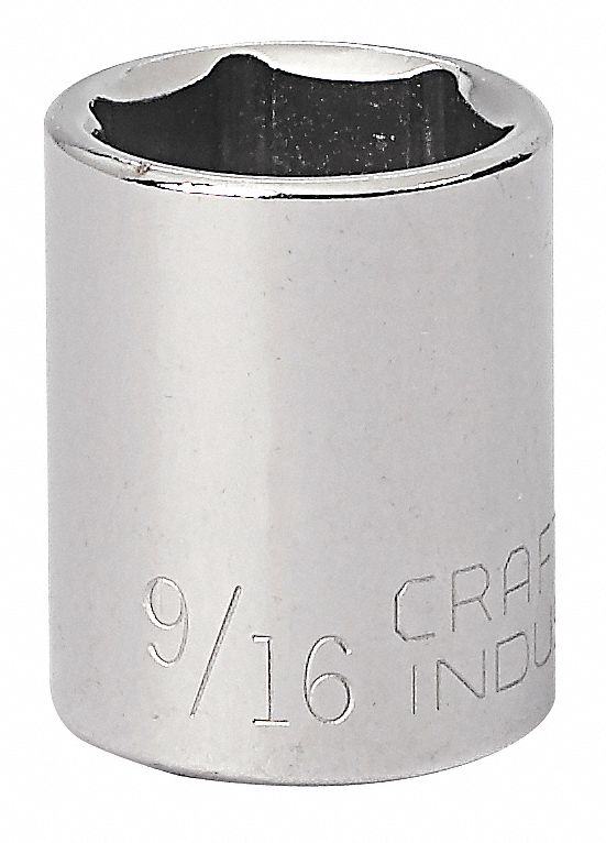 Socket, 3/8 in Drive Size, Alloy Steel, Chrome Finish - Grainger