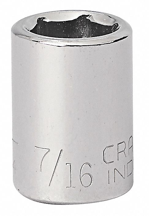 Socket, 3/8 in Drive Size, Alloy Steel, Chrome Finish - Grainger