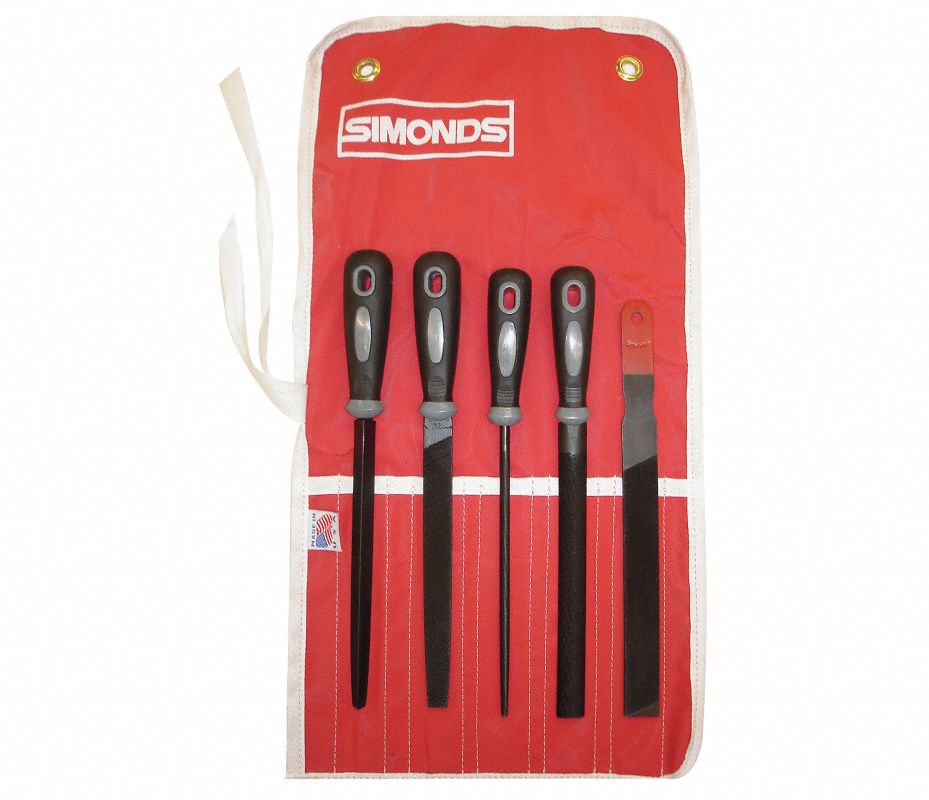SIMONDS Juego de Limas para Instituciones Gubernamentales 8" con mango Bastardo con 5 piezas ...