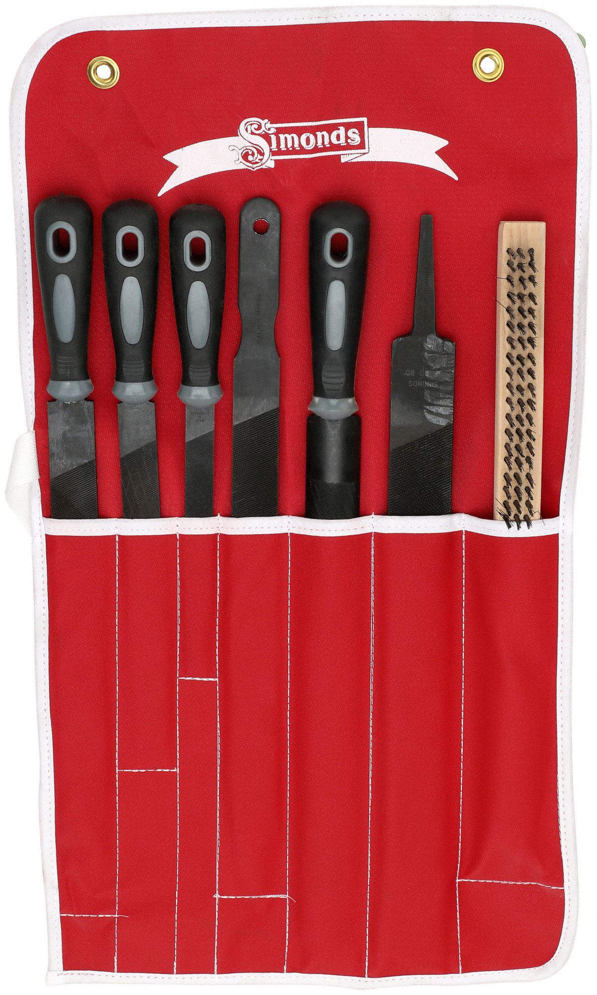 SIMONDS Wind/Oil/Gas File Set: Includes Handle, 7 Pieces, Bastard Cut ...