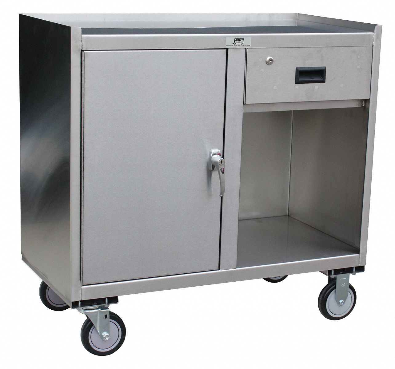 JAMCO, 37 in x 21 in, Stainless Steel, Mobile Cabinet Workbench - 5ZGJ9 ...