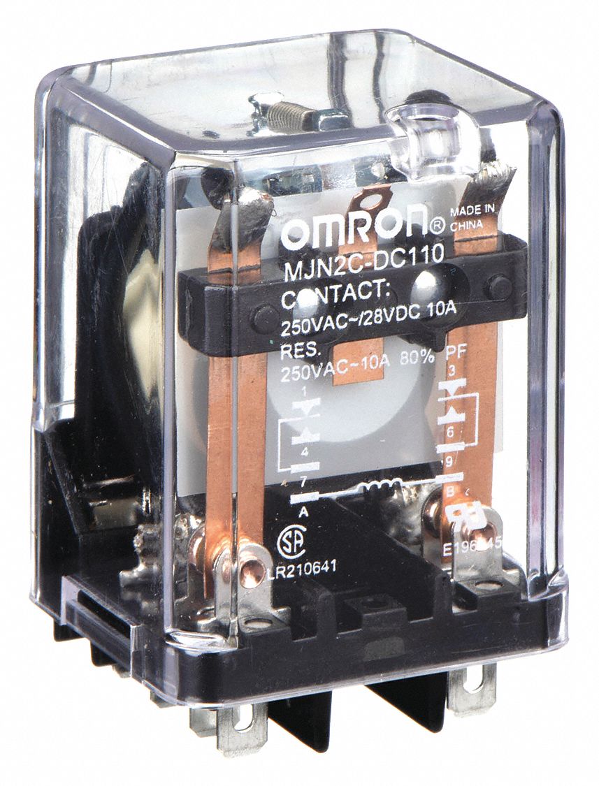 OMRON, Socket Mounted, 10 A Current Rating, General Purpose Relay - 5ZH69|MJN2C-DC110 - Grainger