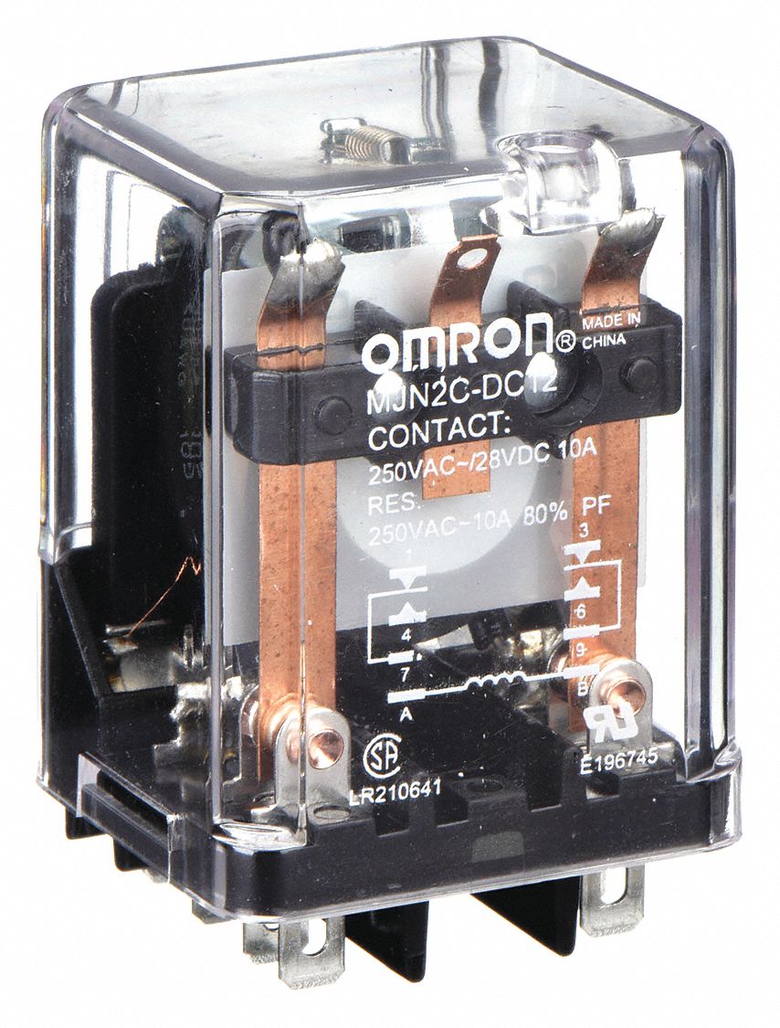 OMRON, Socket Mounted, 10 A Current Rating, General Purpose Relay - 5ZH70|MJN2C-DC12 - Grainger