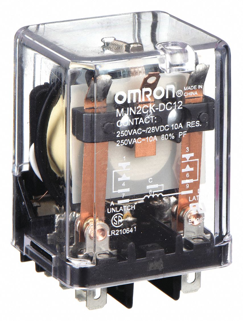 OMRON, Socket Mounted, 10 A Current Rating, Latching Relay - 5ZH78|MJN2CK-DC12 - Grainger
