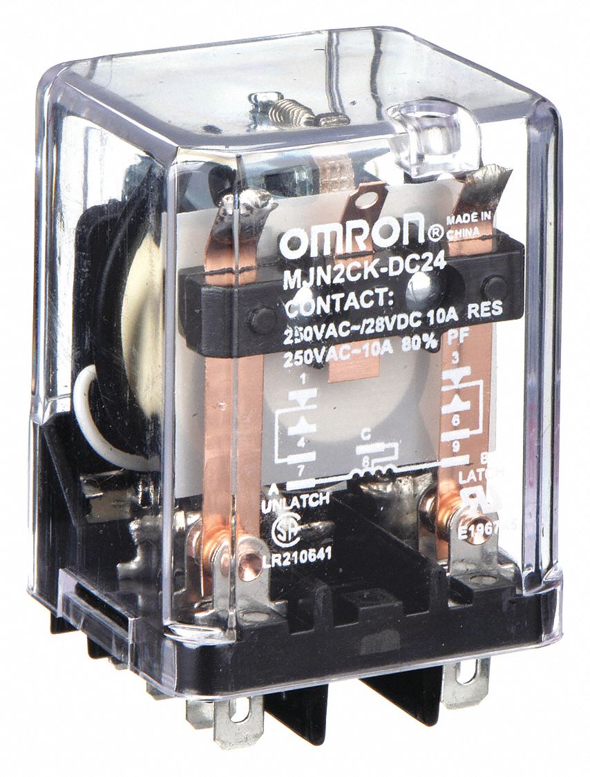 OMRON, Socket Mounted, 10 A Current Rating, Latching Relay - 5ZH79|MJN2CK-DC24 - Grainger