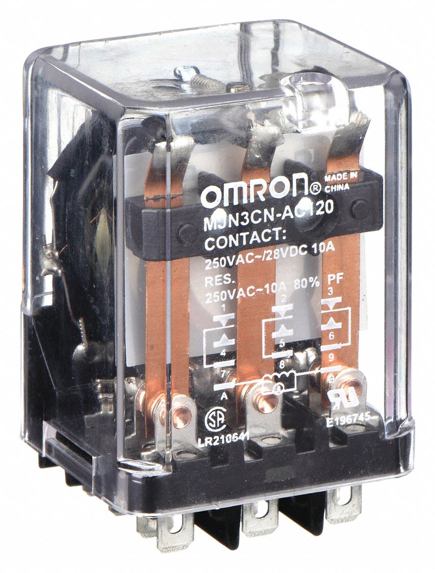 OMRON, Socket Mounted, 10 A Current Rating, General Purpose Relay - 5ZH89|MJN3C-N-AC120 - Grainger