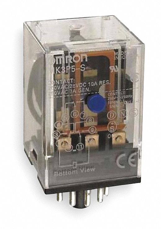 OMRON, Socket Mounted, 12V DC, General Purpose Relay - 5ZH96|MK3P-S-DC12 - Grainger