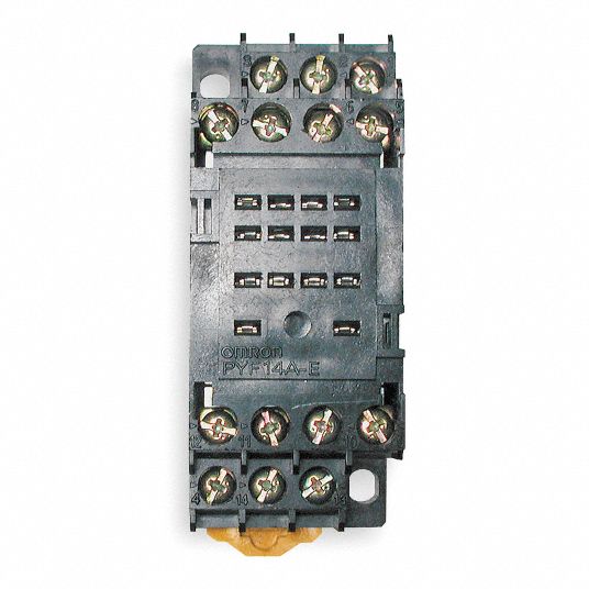 OMRON, DIN-Rail/Surface Socket Mounting, 14 Pins, Relay Socket - 5ZJ21 ...