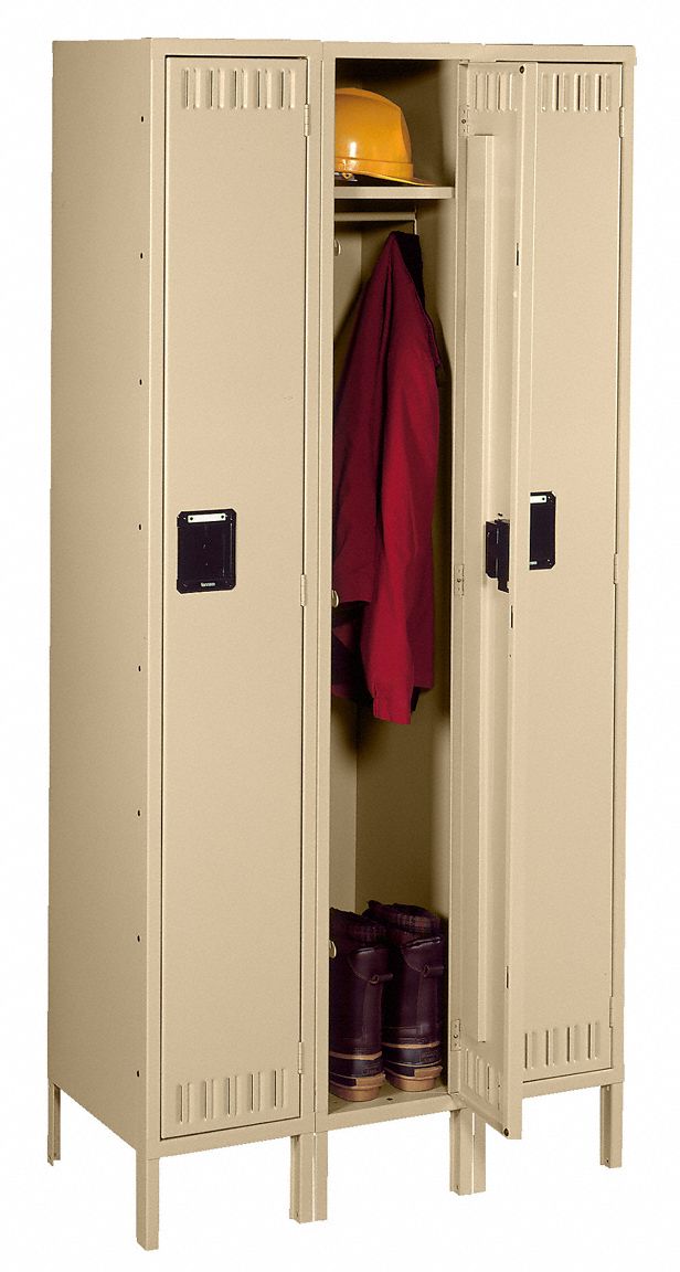 TENNSCO Wardrobe Locker: 45 in x 18 in x 78 in, Louvered, 1 Tiers, 3 ...