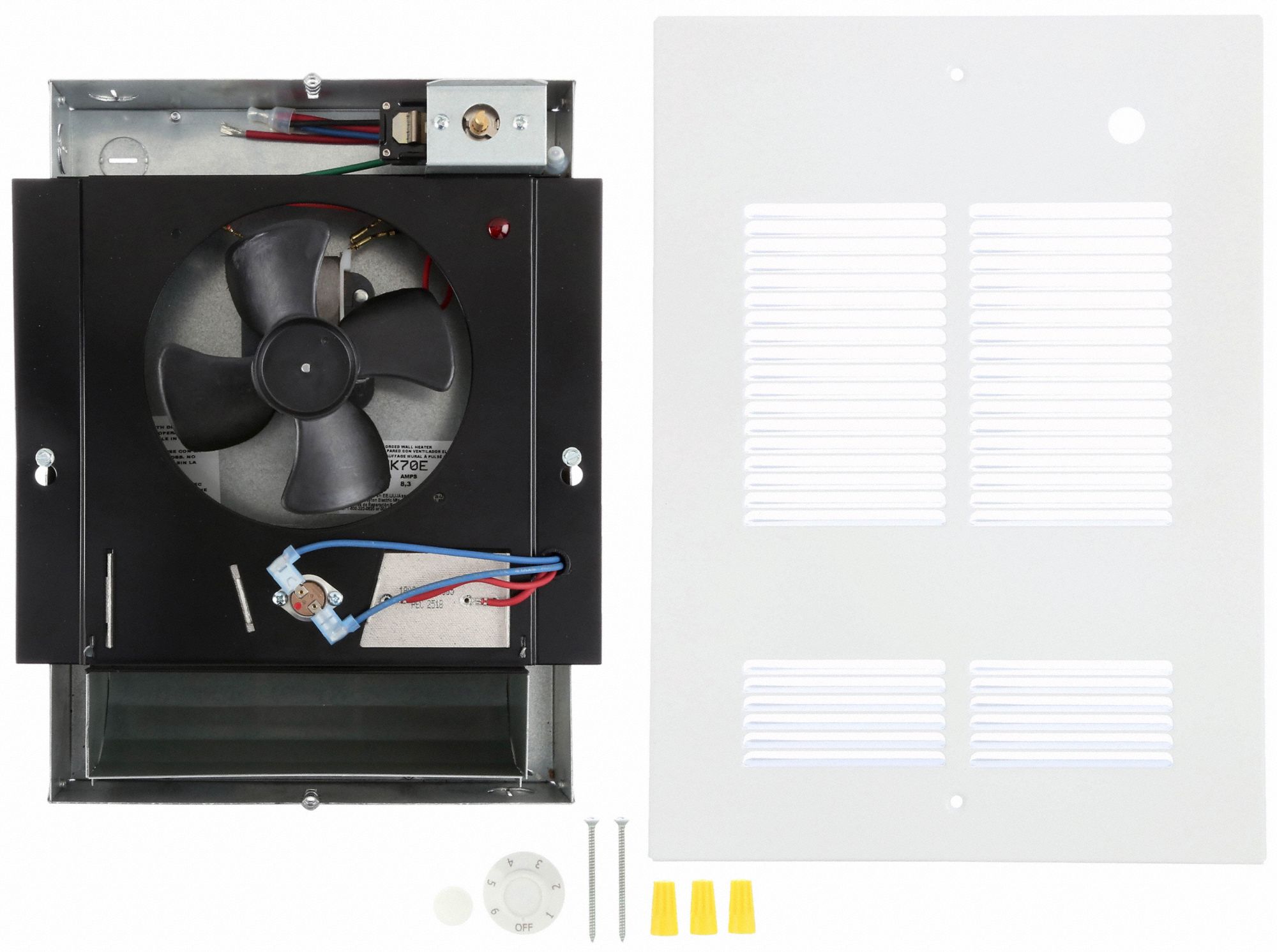 DAYTON Recessed Electric Wall-Mount Heater, 1,500W/2,000W, 208/240V AC ...