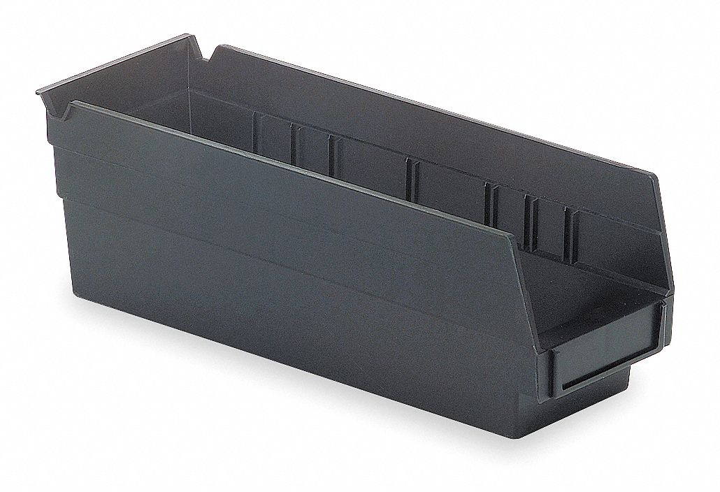 Shelf Bin, BlackW, 1EA - Grainger