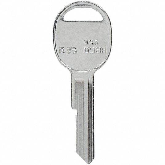 Key ID # B45, Brass, Key Blank - 5ZLF6|5ZLF6 - Grainger