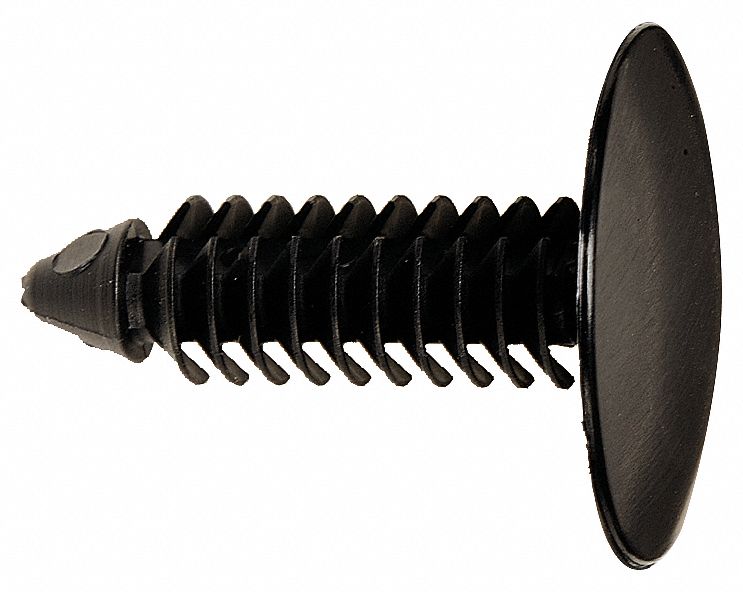 GRAINGER APPROVED Ribbed Push In Rivet, Plastic, 7.5 mm Dia., 25 mm L ...