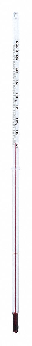 THERMCO, 20°C to 100°C, Partial Immersion, Liquid In Glass Thermometer ...