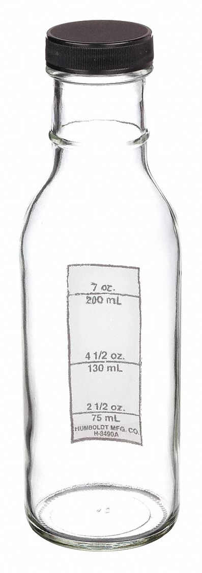 Glass, 350 mL Capacity - mL, Graduated Bottle - 5ZPY1|5ZPY1 - Grainger