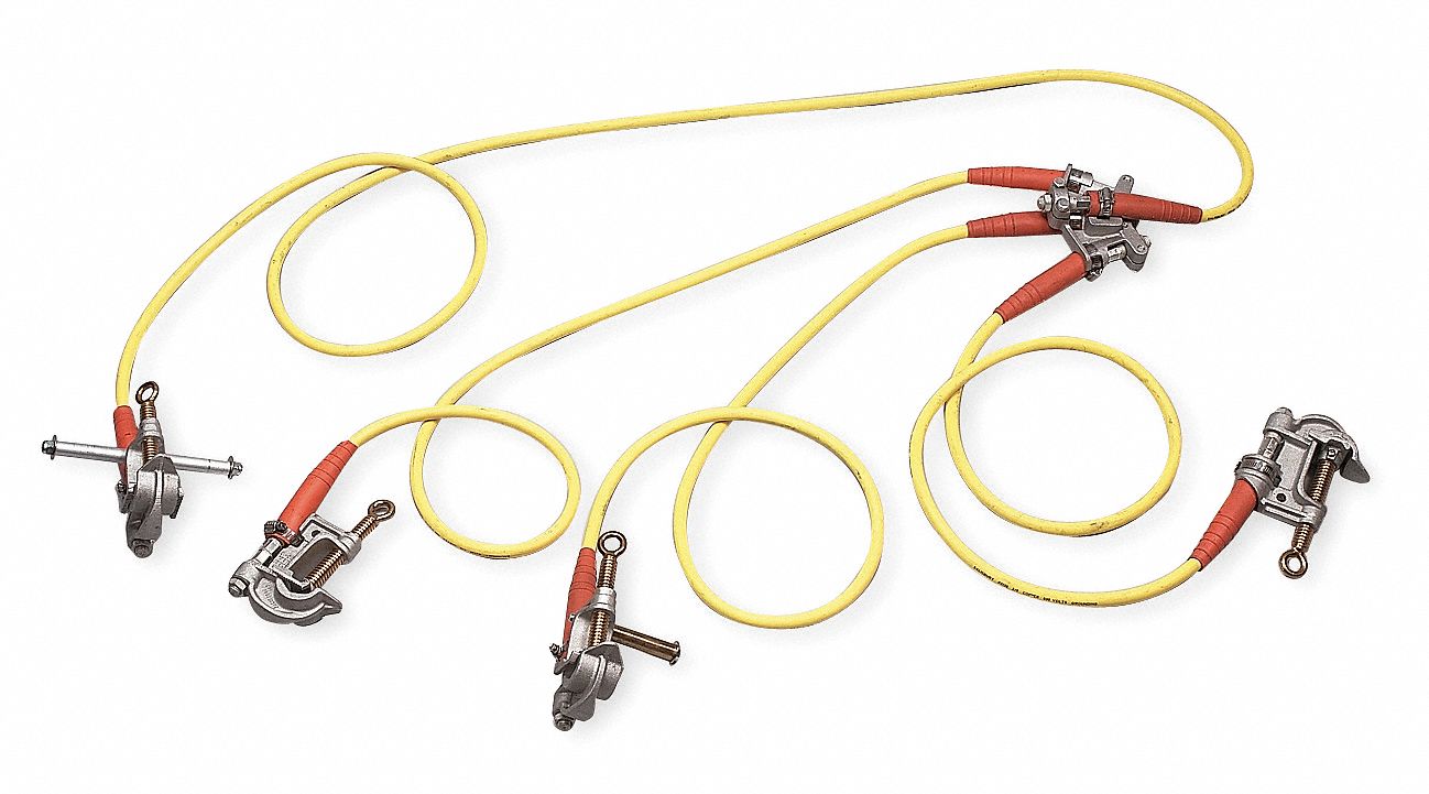 SALISBURY, 10 ft Cable/(3) 6 ft Cable/C Clamp/Input/Output 2/0 Yellow ...