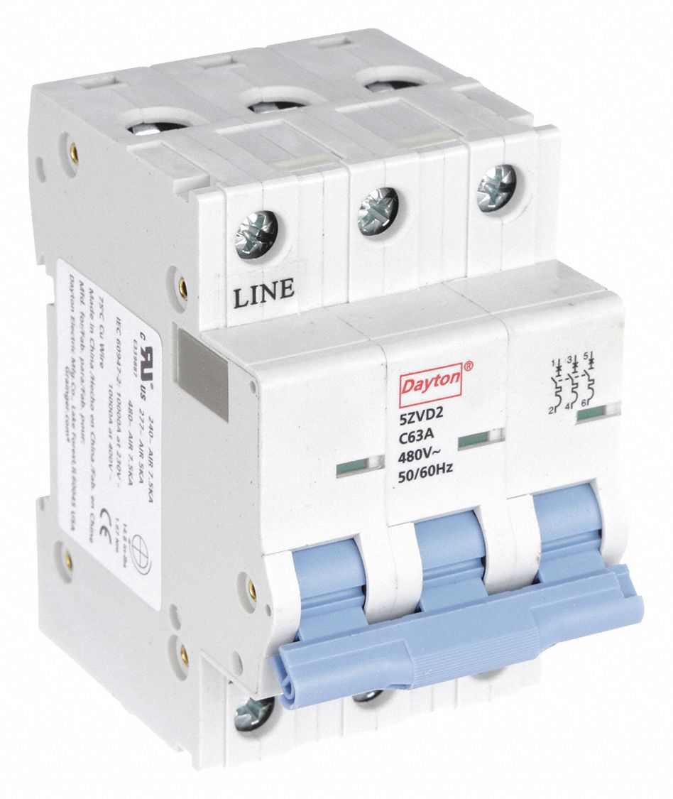 DAYTON MINI CIRCUIT BREAKER,D CURVE,3P,63A - IEC Supplementary ...