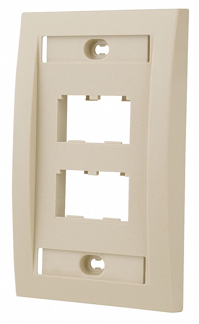 PANDUIT WALL PLATE,SINGLE GANG,4 PORTS,IVORY - Voice & Data Outlets ...