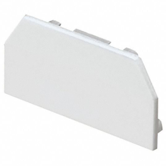 PANDUIT End Cap: T-45, 2 3/8 in Wd, 1 1/4 in Ht, Plastic, Off White ...