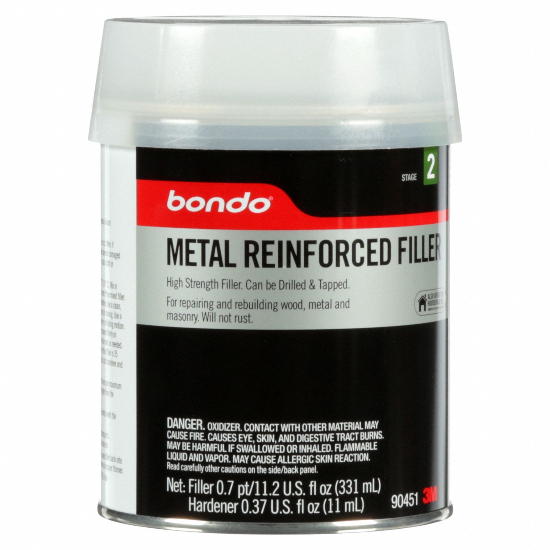 BONDO, Clear, Fiberglass/Masonry/Metal/Wood, Body Filler - 260G25|90451 ...
