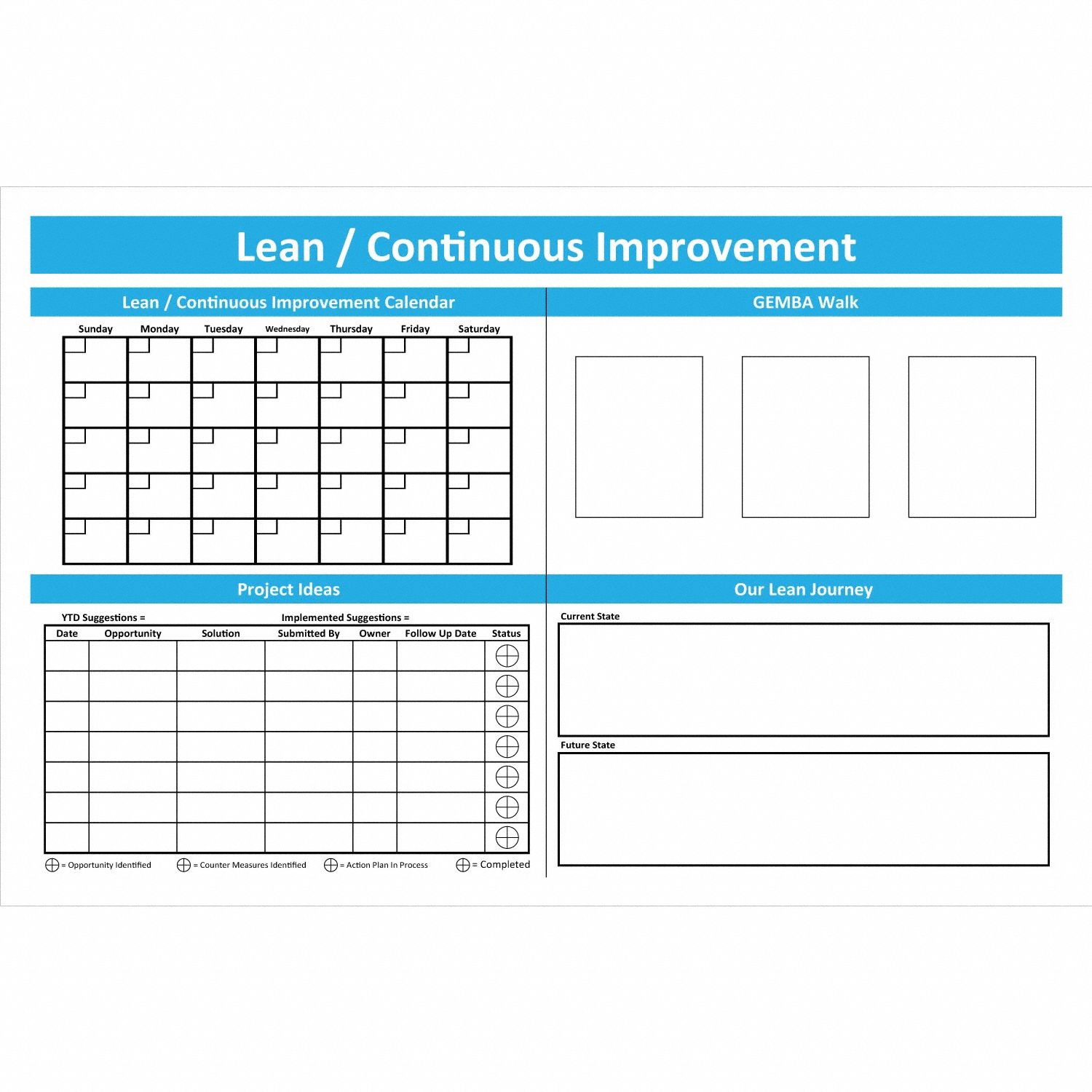 Plastic, 48 in Overall Ht, Lean Tracking Board - 463V59|60-1912-4872 ...