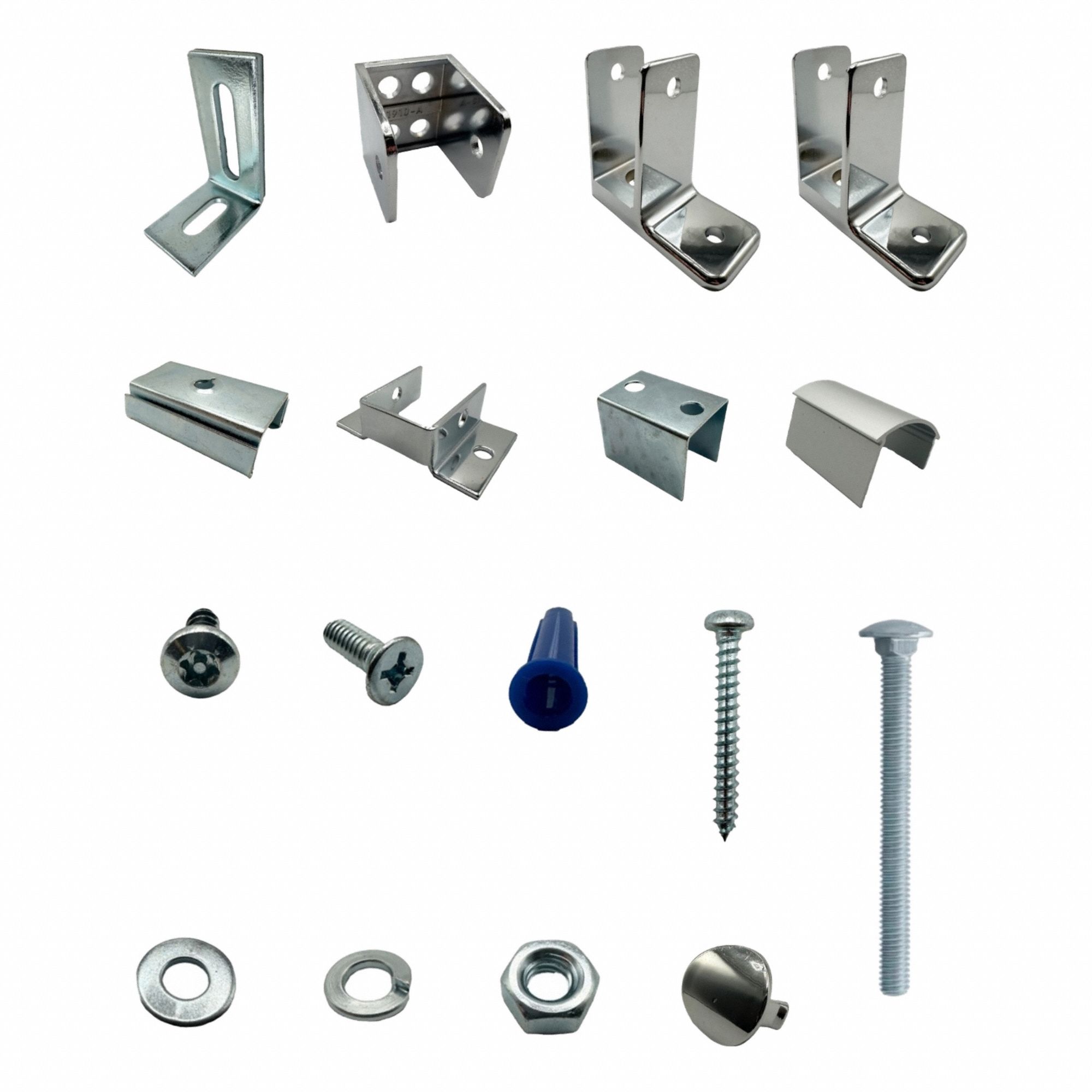 HADRIAN, Chrome Zamac, 1 1/4 in Max. Panel Thick, Headrail Corner Kit ...