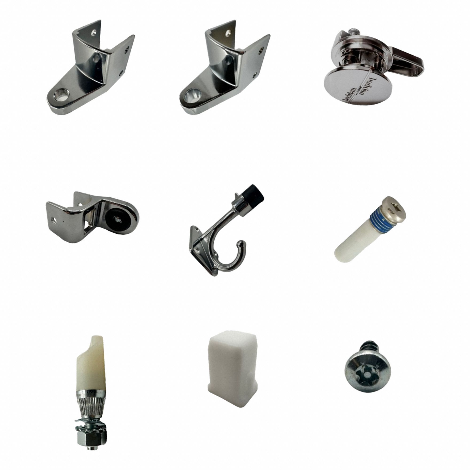 HADRIAN, Chrome Zamac, 1 1/4 in Max. Panel Thick, Door Wrap Hinge Kit ...