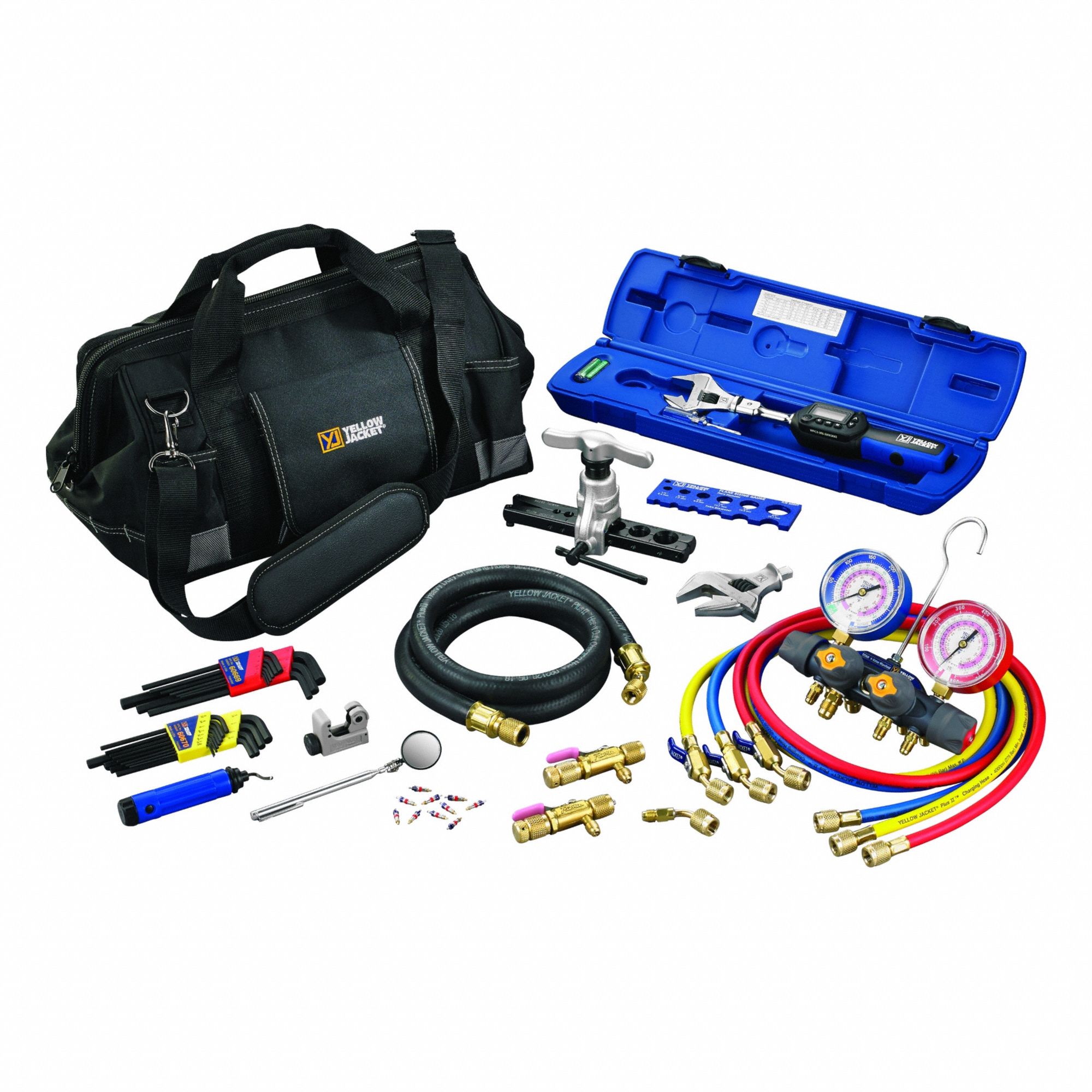 YELLOW JACKET, 6 Valves, 3 1/8 in Gauge, Mini-Split Tool Kit - 809K70 ...
