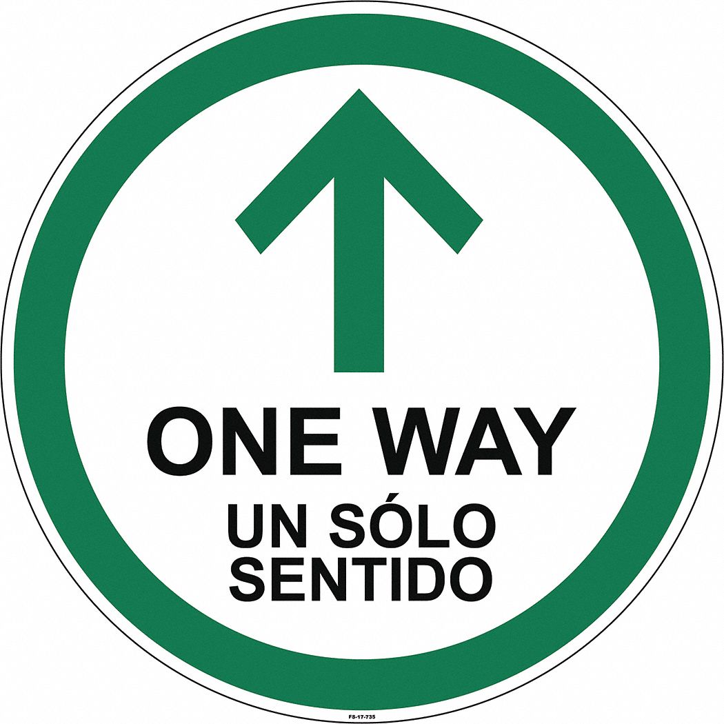 17 in x 17 in Nominal Sign Size, 0.012 in Thick, Bilingual One Way ...