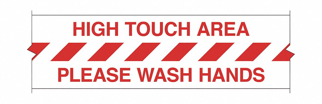 High Touch Area Floor Tape, High Touch Area Please Wash Hands, Header ...