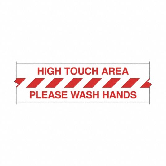 High Touch Area Floor Tape, High Touch Area Please Wash Hands, Header ...