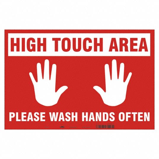 14 in x 18 in Nominal Sign Size, 0.027 in Thick, High Touch Area Floor ...