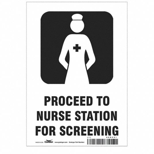 CONDOR Nurse Station Screening Sign, Please Proceed To Nurse Station ...