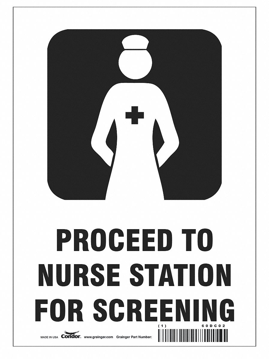 14 in x 10 in Nominal Sign Size, 0.004 in Thick, Nurse Station ...