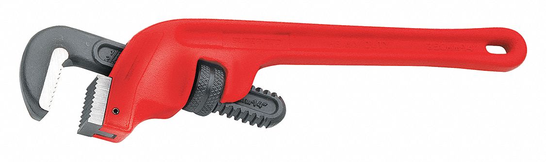 ROTHENBERGER, Chrome Vanadium Steel, 2 in Jaw Capacity, End Pipe Wrench ...