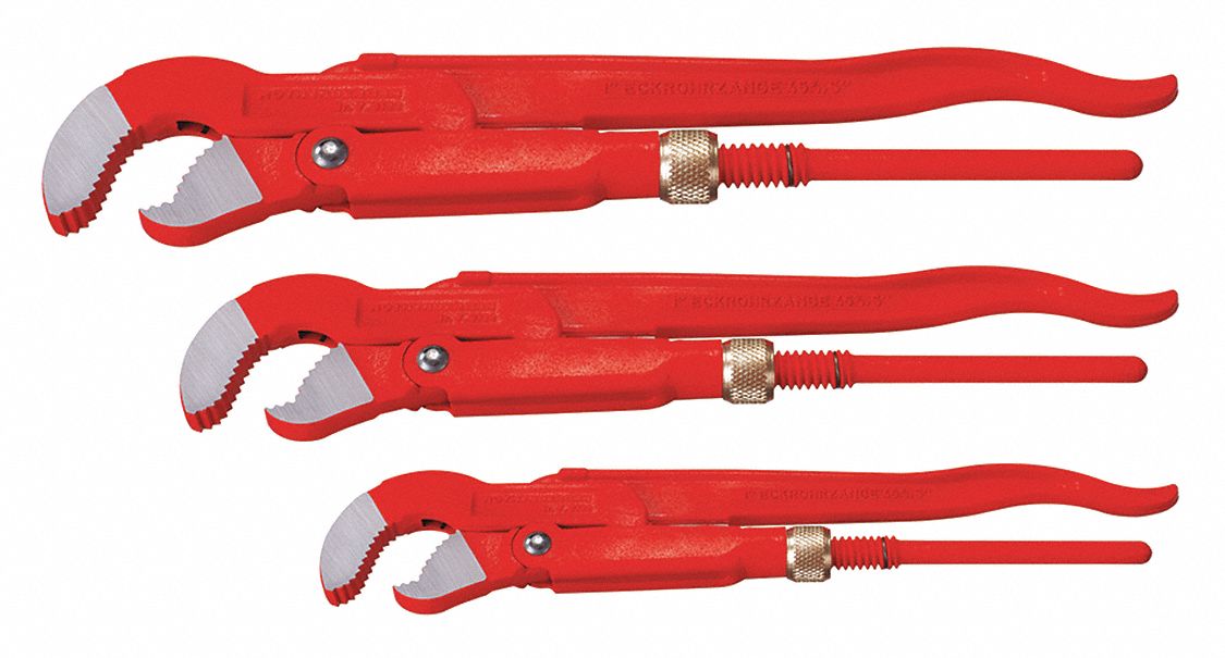 ROTHENBERGER, Steel, 2 in Jaw Capacity, Pipe Wrench Set - 60EG18|70130X ...
