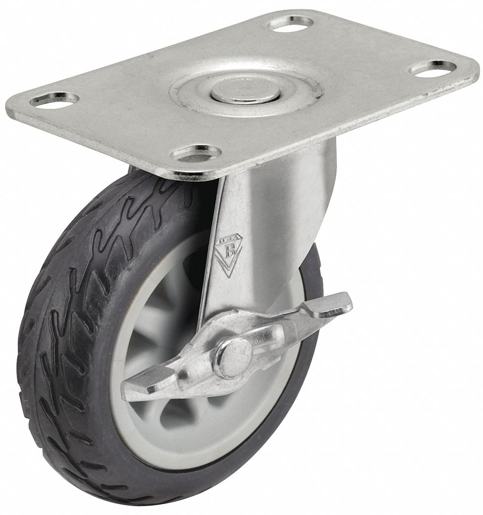 SHEPHERD CASTER, Swivel, Side Brake, Plate Caster - 60EY44|PRE30120ZN ...