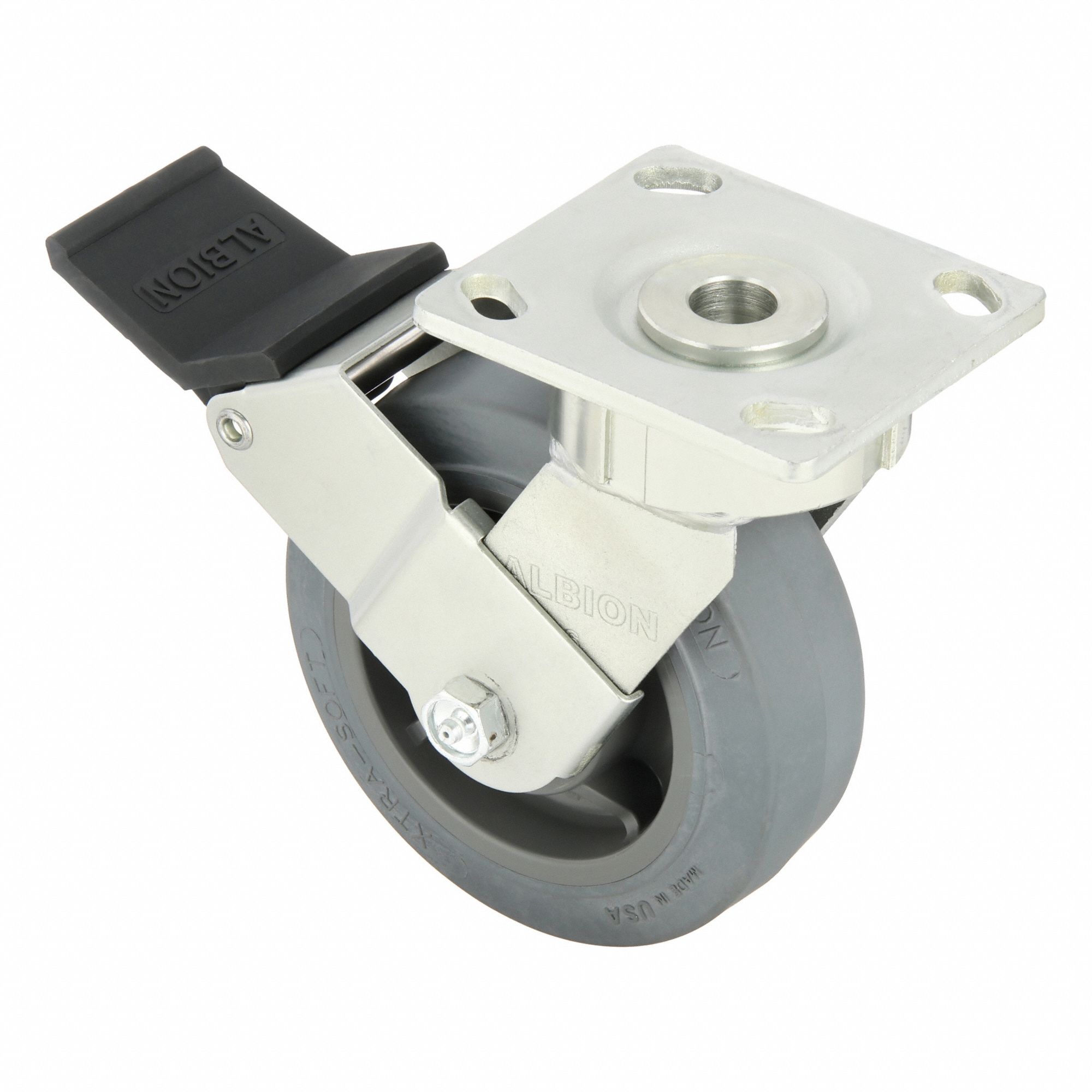 ALBION, Swivel, Face Brake, Plate Caster - 60FD99|18XS06229SFBE - Grainger