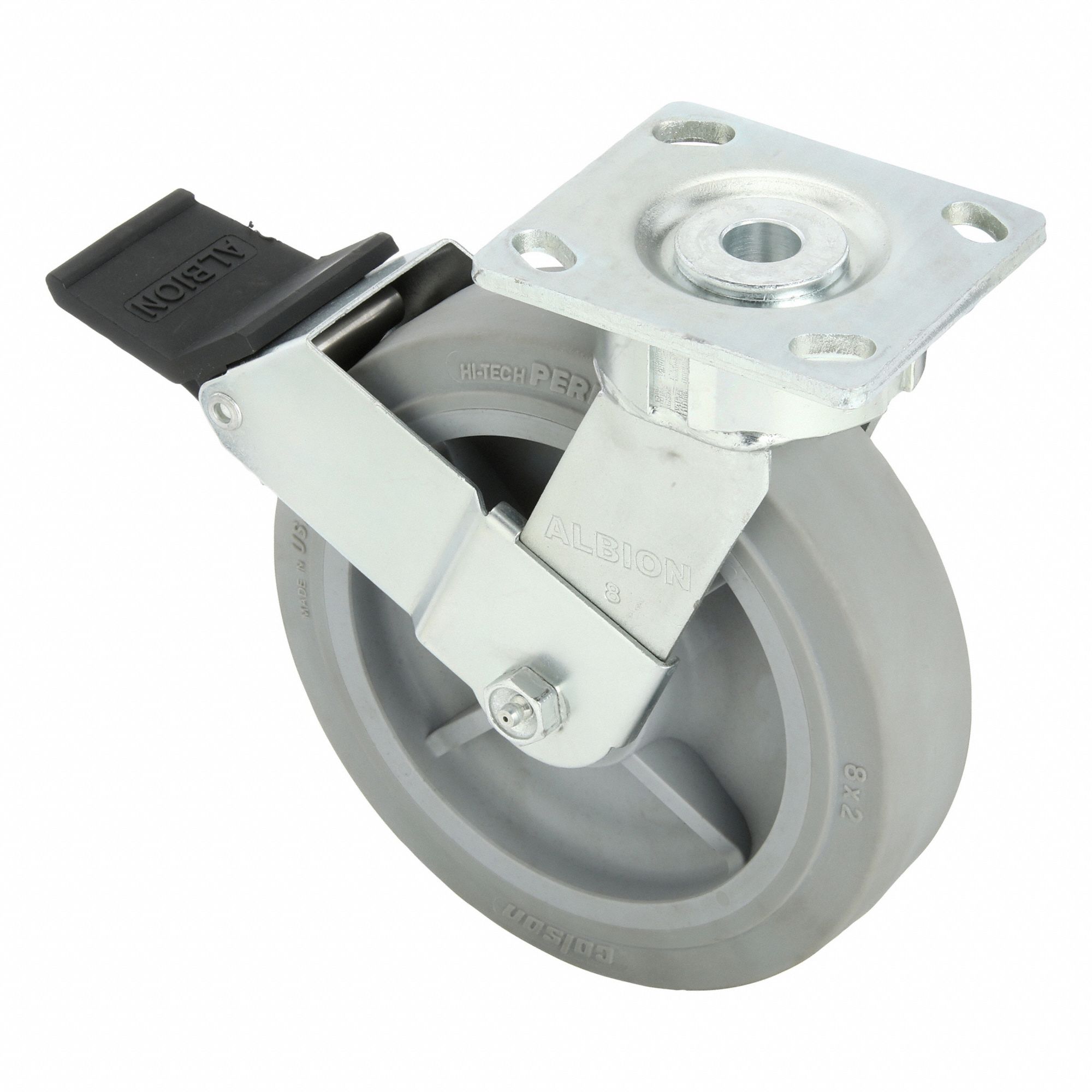 ALBION, Swivel, Face Brake, Plate Caster - 60FE03|18XS08229SFBE - Grainger