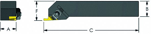 ULTRA-DEX USA, Right Hand, 3/4" Shank Wd, Indexable Thread Turning Tool ...